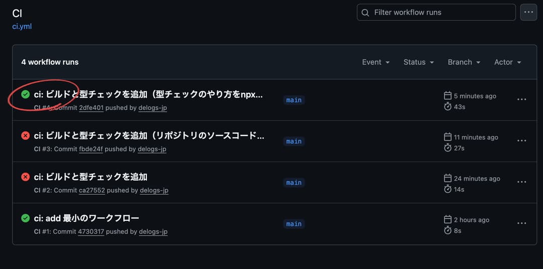 GitHub設定編：最小構成の CI を動かすまで |【DELOGs】